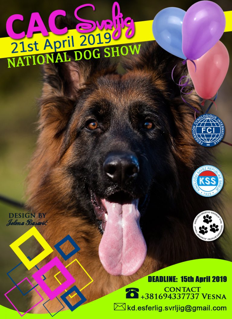 2nd National Dog Show CAC Svrljig (Serbia)-April 21st 2019 – Jelena ...